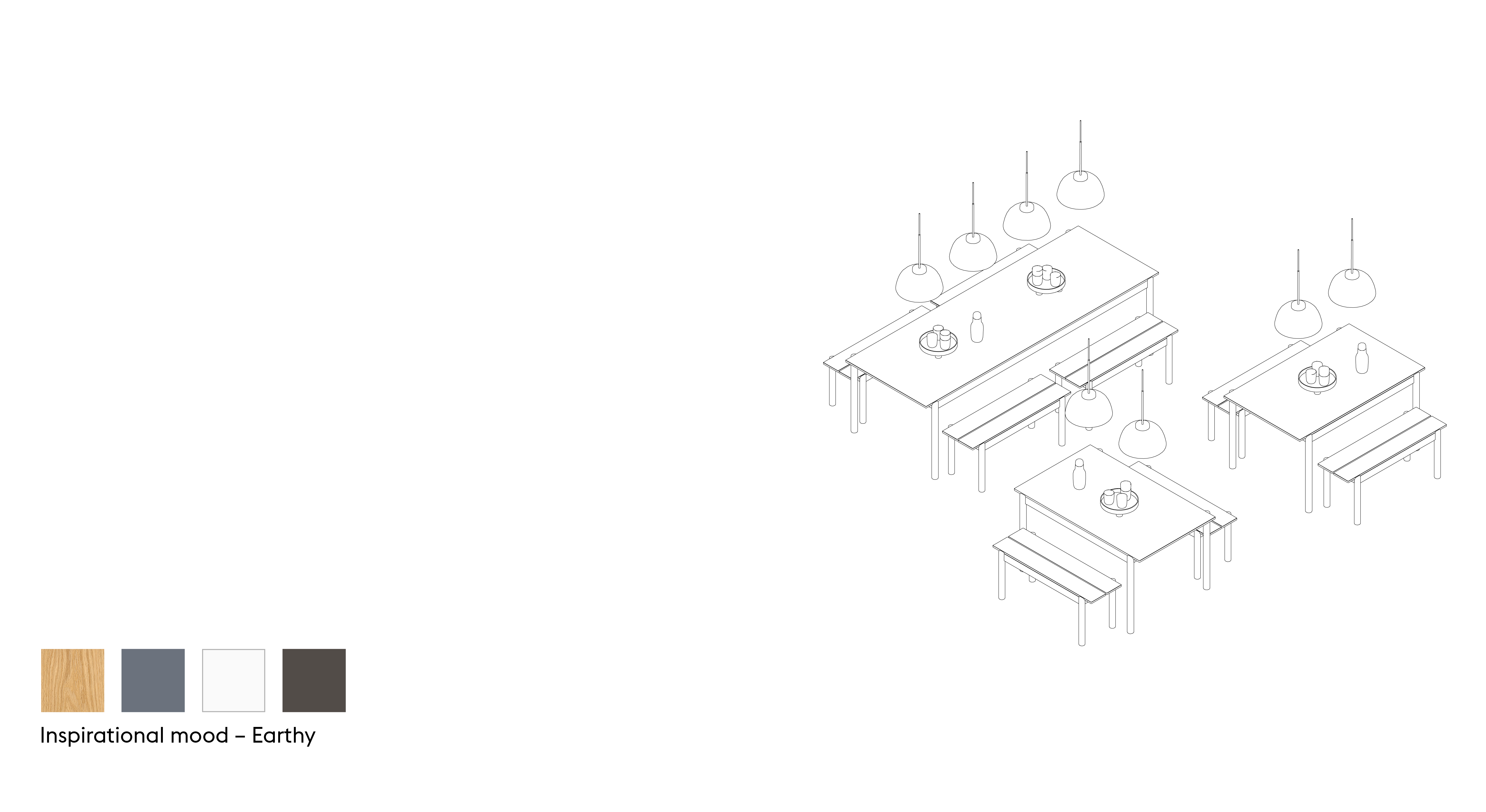 Linear Wood Table (B) - Earthy